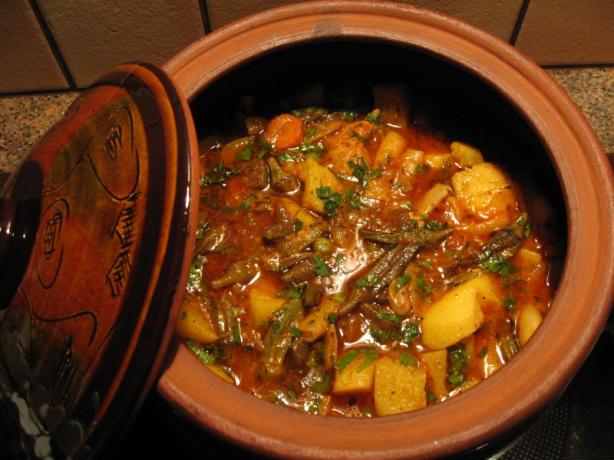 Bulgarian Guvech- Vegetable Casserole With Meat In A Clay Pot - Recipe ...